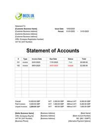 3 Free Statement of Accounts Templates for UK - Word, Excel, PDF ...