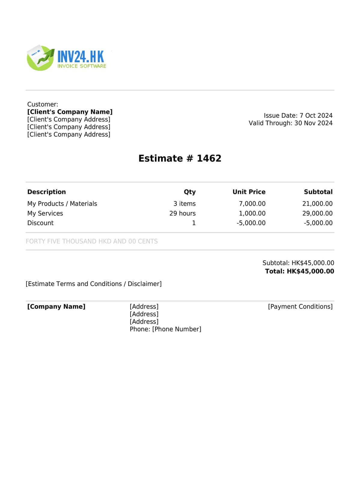 Free Estimate Maker for Hong Kong: Generate Estimates Online (PDF)