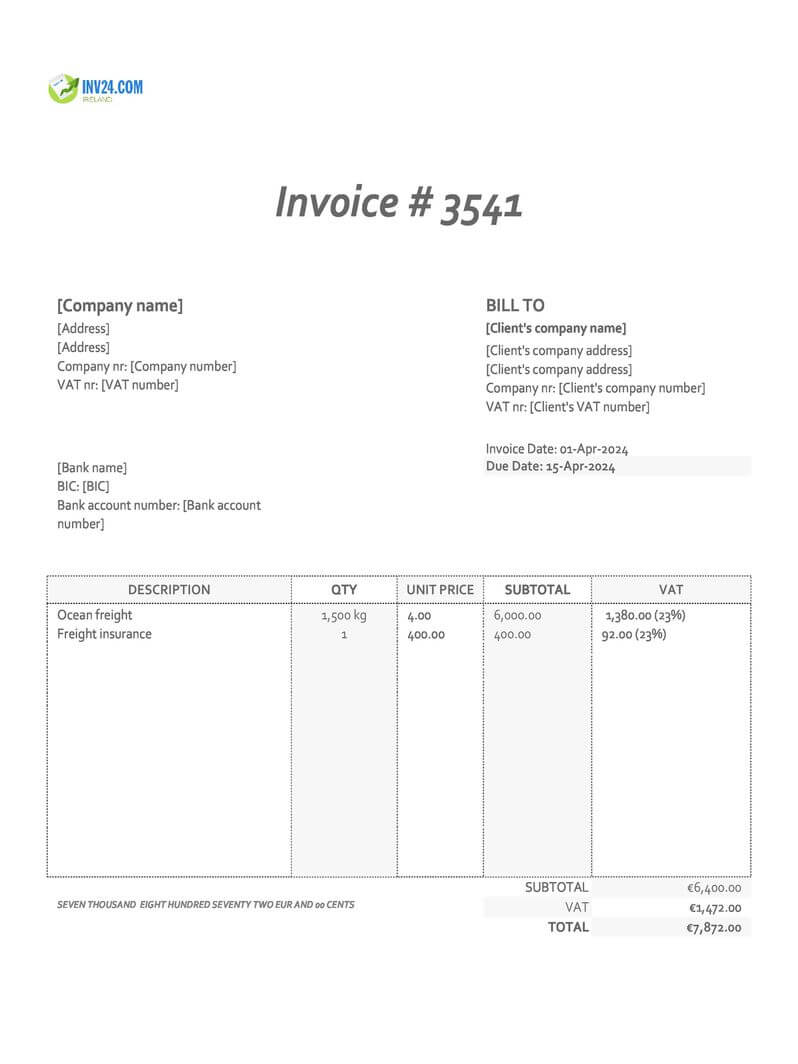 Freight Invoice in Ireland: Meaning, Example & Essential Constituents