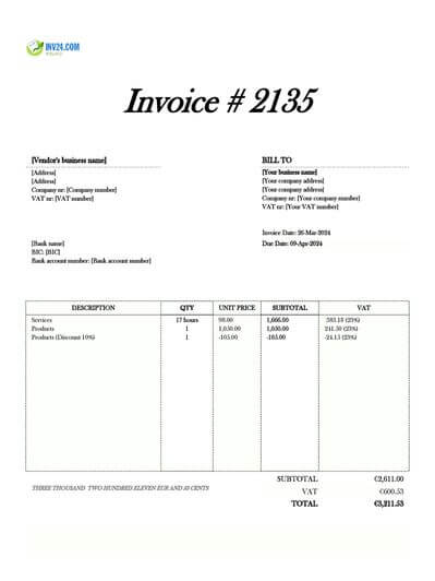 Vendor Invoice in Ireland: Meaning & Sample