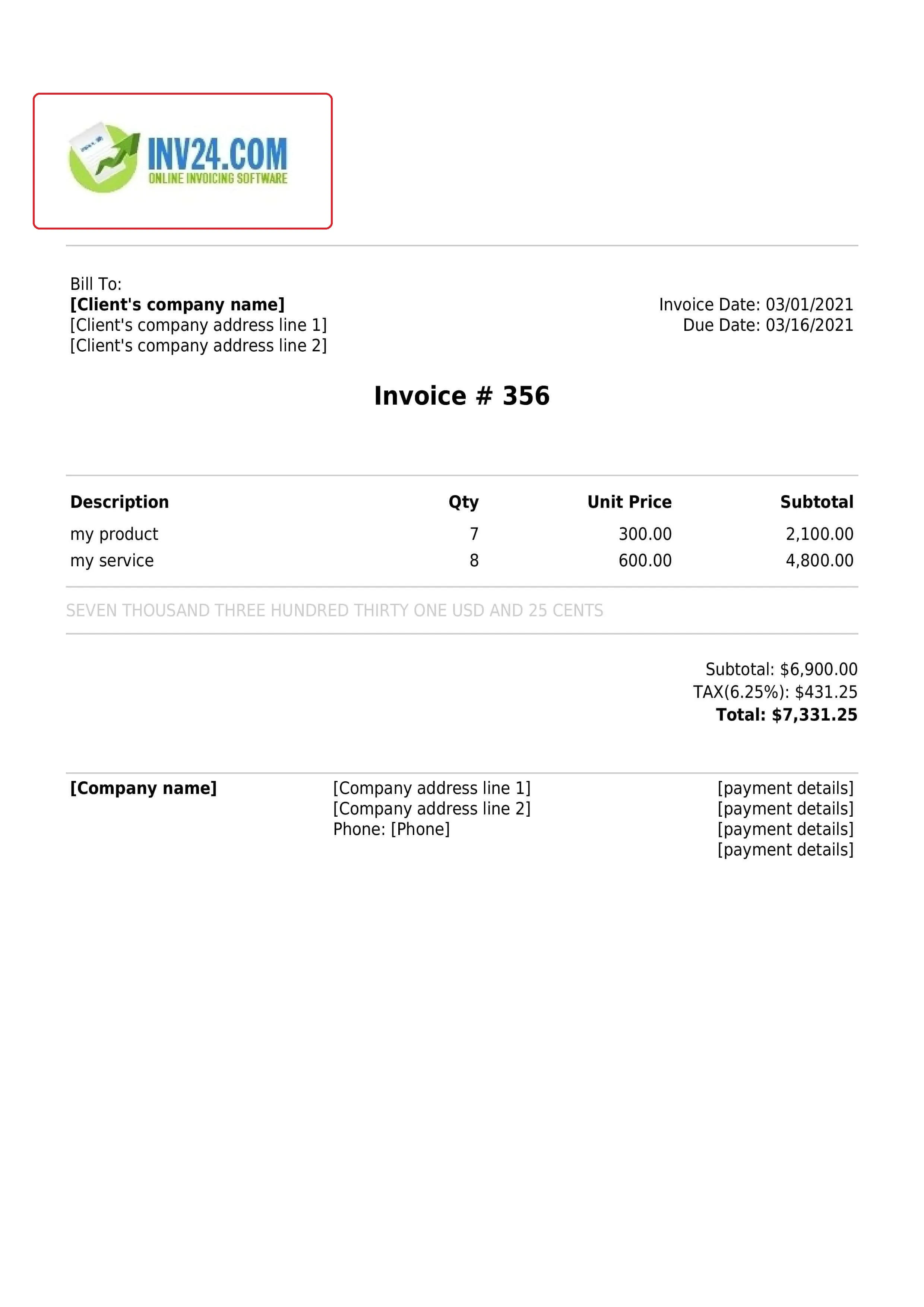 The Business Logo on the Invoice