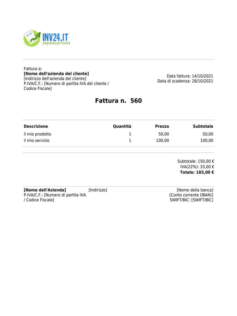 Generatore di Fatture Gratuito (PDF): Fatturazione Online