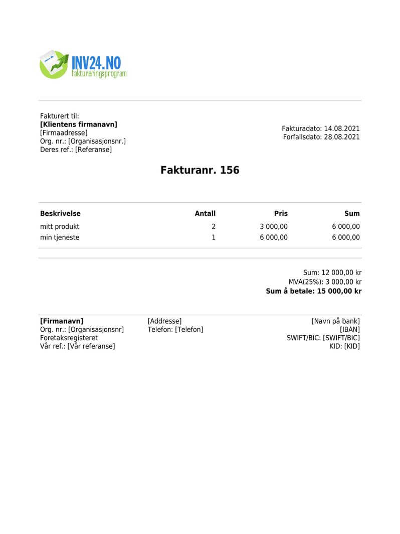 Gratis Faktura Generator på Nett (PDF)