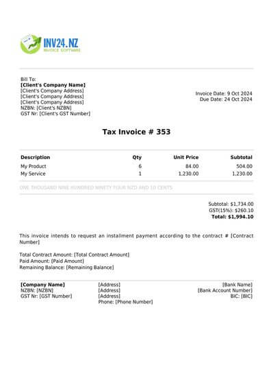 Balance Payment Invoice in NZ: Meaning, Sample & Email Template