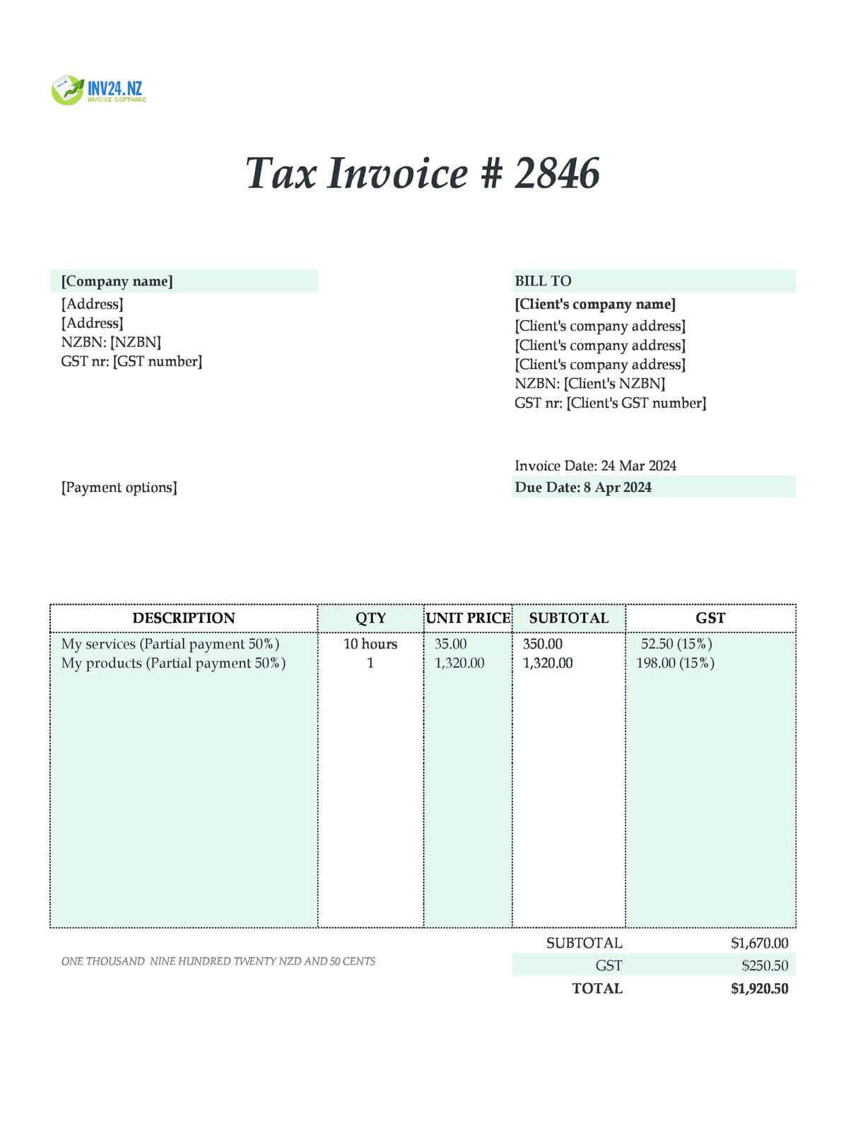 Partial Payment Invoice in New Zealand: Meaning & Sample