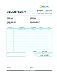200 Free Receipt Templates for UAE - Excel, Word, PDF, Google Docs/Sheets