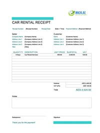200 Free Receipt Templates for UAE - Excel, Word, PDF, Google Docs/Sheets