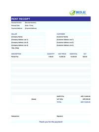 200 Free Receipt Templates for UAE - Excel, Word, PDF, Google Docs/Sheets