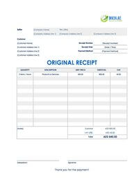 200 Free Receipt Templates for UAE - Excel, Word, PDF, Google Docs/Sheets