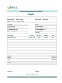 200 Free Receipt Templates for UAE - Excel, Word, PDF, Google Docs/Sheets