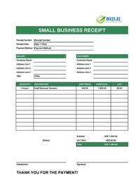 200 Free Receipt Templates for UAE - Excel, Word, PDF, Google Docs/Sheets