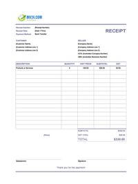 250 Free Receipt Templates for Australia - Excel, Word, PDF, Google ...
