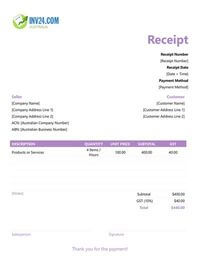 250 Free Receipt Templates for Australia - Excel, Word, PDF, Google ...