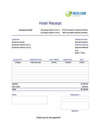 250 Free Receipt Templates for Australia - Excel, Word, PDF, Google ...
