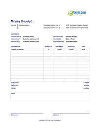 250 Free Receipt Templates for Australia - Excel, Word, PDF, Google ...