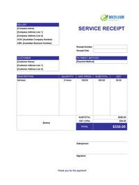 250 Free Receipt Templates for Australia - Excel, Word, PDF, Google ...