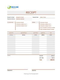 250 Free Receipt Templates for Australia - Excel, Word, PDF, Google ...