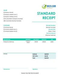 250 Free Receipt Templates for Australia - Excel, Word, PDF, Google ...