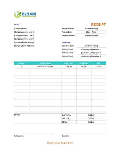 Free Receipt Maker: Generate Receipts Online (PDF)