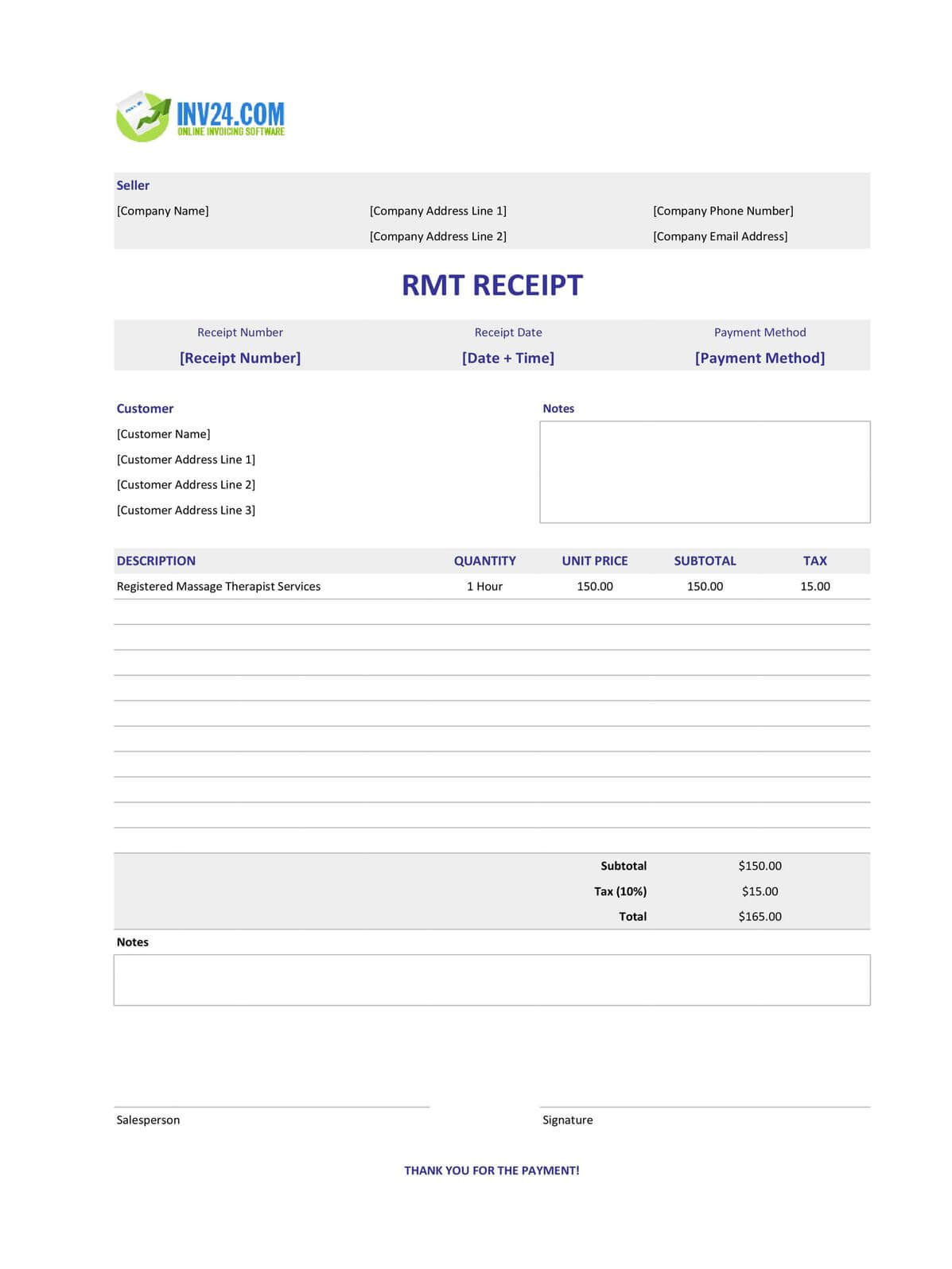 RMT Receipt Template (Excel / Google Sheets)