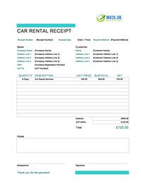 274 Free Receipt Templates for UK - Excel, Word, PDF, Google Docs/Sheets