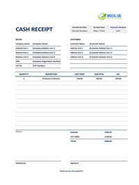 274 Free Receipt Templates for UK - Excel, Word, PDF, Google Docs/Sheets
