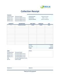 274 Free Receipt Templates for UK - Excel, Word, PDF, Google Docs/Sheets