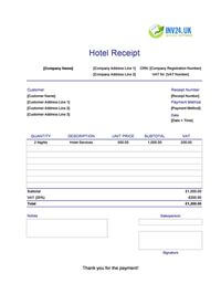 274 Free Receipt Templates for UK - Excel, Word, PDF, Google Docs/Sheets