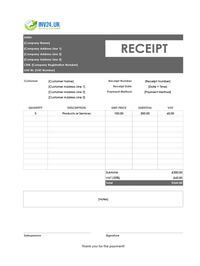 274 Free Receipt Templates for UK - Excel, Word, PDF, Google Docs/Sheets