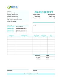 274 Free Receipt Templates for UK - Excel, Word, PDF, Google Docs/Sheets