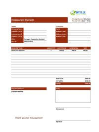 274 Free Receipt Templates for UK - Excel, Word, PDF, Google Docs/Sheets