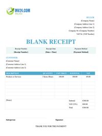 191 Free Receipt Templates for Ireland - Excel, Word, PDF, Google Docs ...