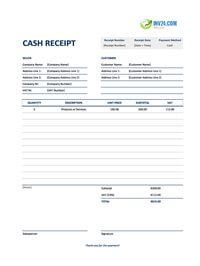 191 Free Receipt Templates for Ireland - Excel, Word, PDF, Google Docs ...