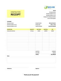 191 Free Receipt Templates for Ireland - Excel, Word, PDF, Google Docs ...
