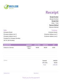 191 Free Receipt Templates for Ireland - Excel, Word, PDF, Google Docs ...