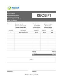 191 Free Receipt Templates for Ireland - Excel, Word, PDF, Google Docs ...