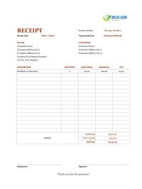191 Free Receipt Templates for Ireland - Excel, Word, PDF, Google Docs ...