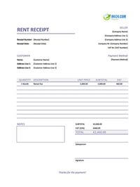 191 Free Receipt Templates for Ireland - Excel, Word, PDF, Google Docs ...