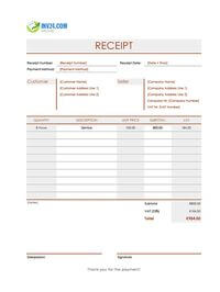 191 Free Receipt Templates for Ireland - Excel, Word, PDF, Google Docs ...