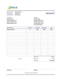 173 Free Receipt Templates for New Zealand - Excel, Word, PDF, Google ...