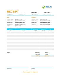 173 Free Receipt Templates for New Zealand - Excel, Word, PDF, Google ...