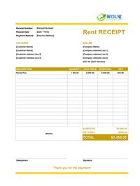 173 Free Receipt Templates for New Zealand - Excel, Word, PDF, Google ...