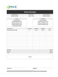 173 Free Receipt Templates for New Zealand - Excel, Word, PDF, Google ...