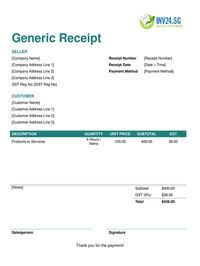194 Free Receipt Templates for Singapore - Excel, Word, PDF, Google ...