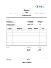 194 Free Receipt Templates for Singapore - Excel, Word, PDF, Google ...