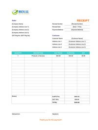194 Free Receipt Templates for Singapore - Excel, Word, PDF, Google ...