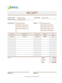 194 Free Receipt Templates for Singapore - Excel, Word, PDF, Google ...