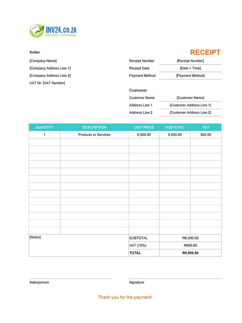 Free Receipt Maker for South Africa: Generate Receipts Online (PDF)
