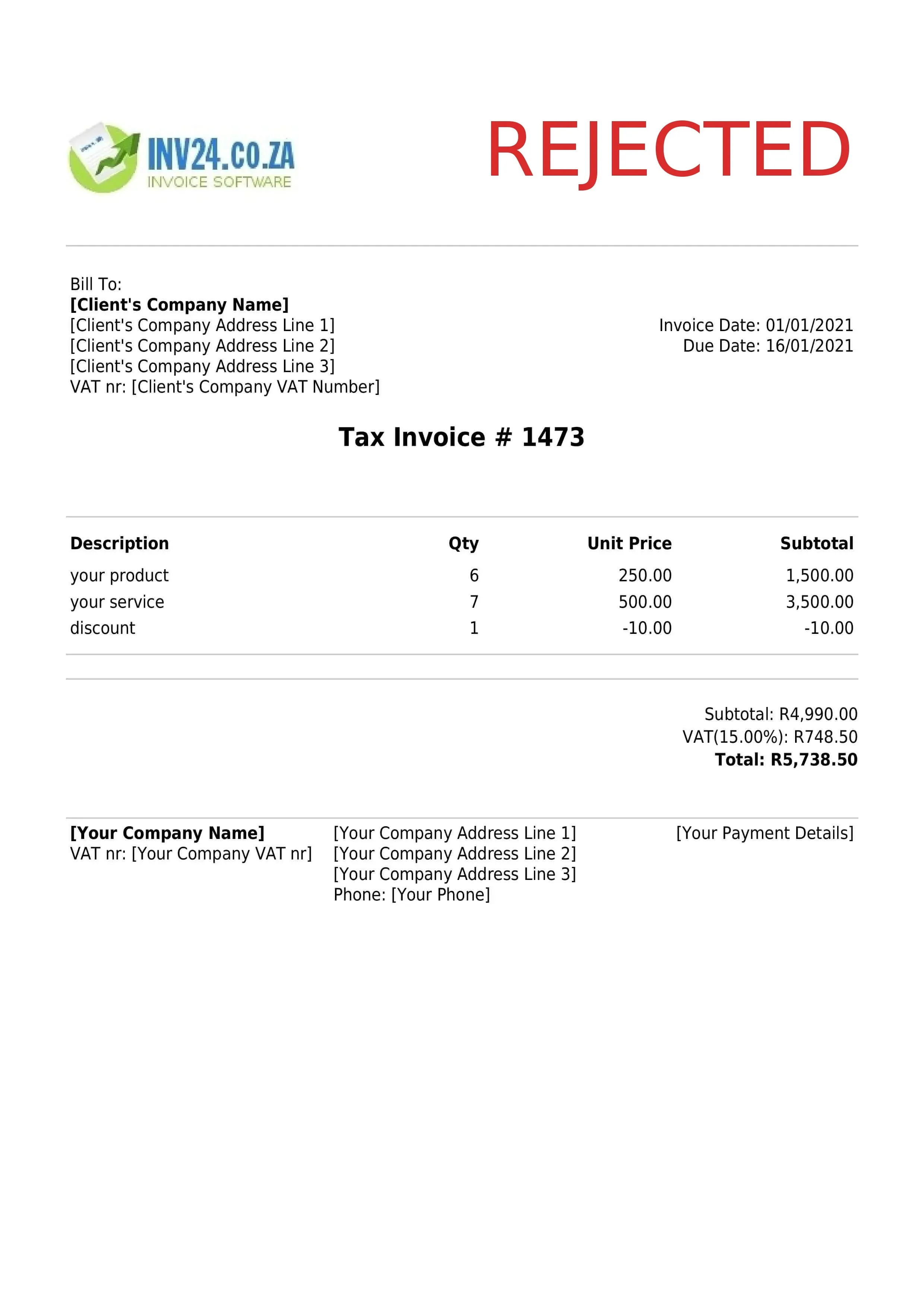 Invoice Rejection in South Africa: How to Reject an Invoice + Email ...