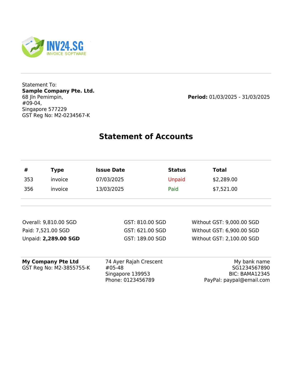 Statement of Accounts in Singapore: Meaning, Example, Advantages